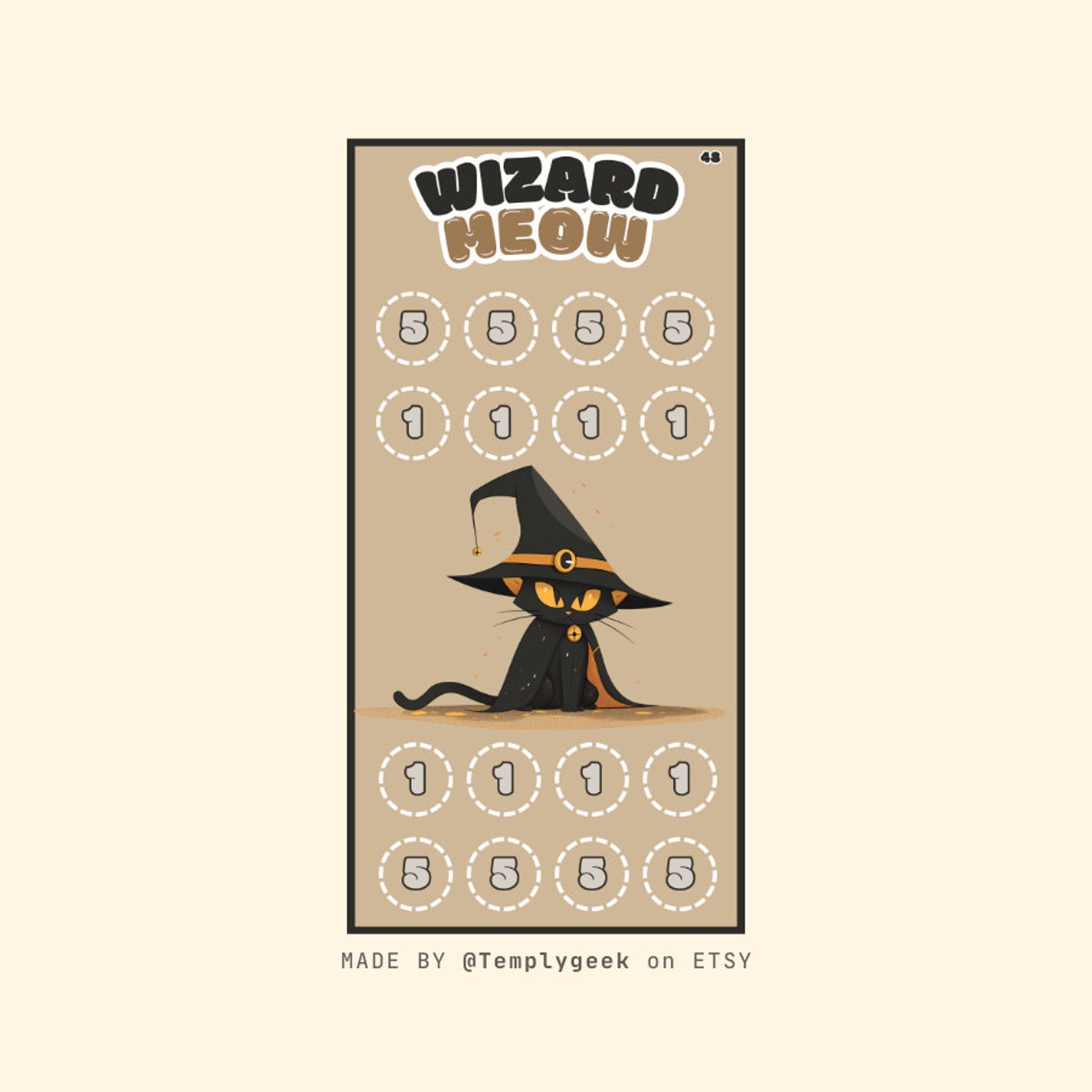Wizard Meow Savings Challenge Wizard Kitten No W*tches - Etsy
