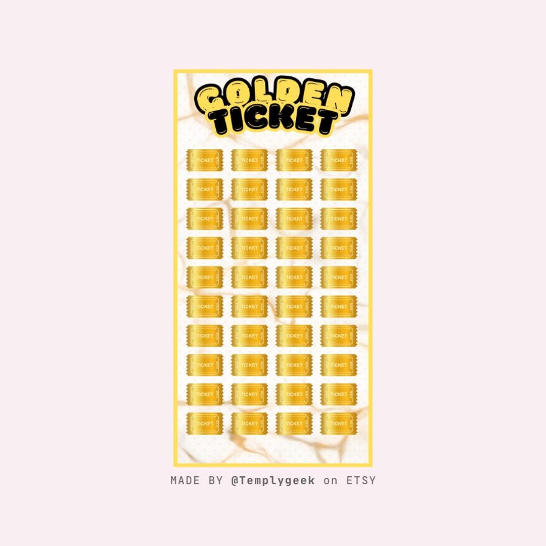 Golden Ticket Saving Challenge | Printable for Cash Stuffing | A6 ...