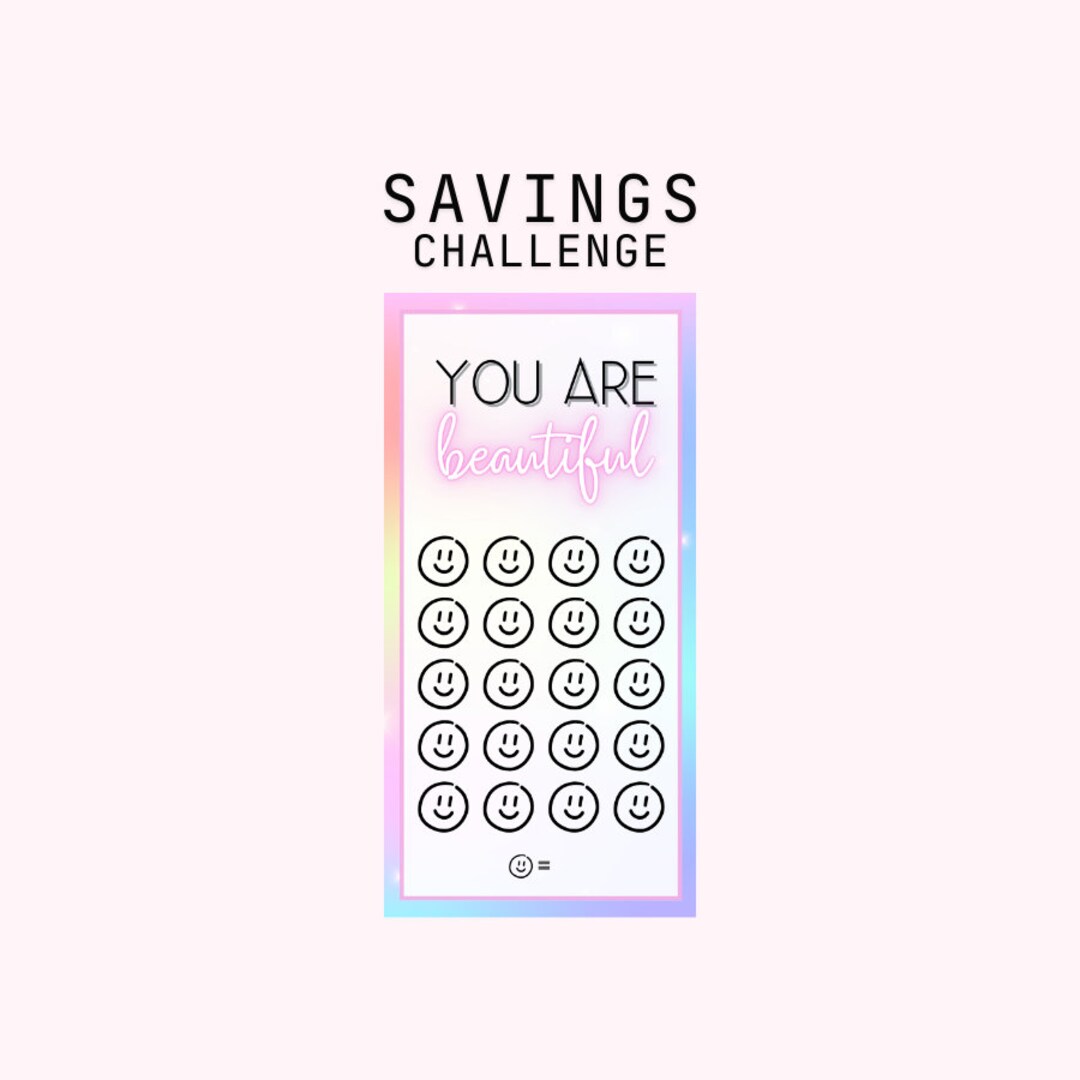 A6 Positive Kawaii Quotes Mini Savings Challenge, Money Savings ...