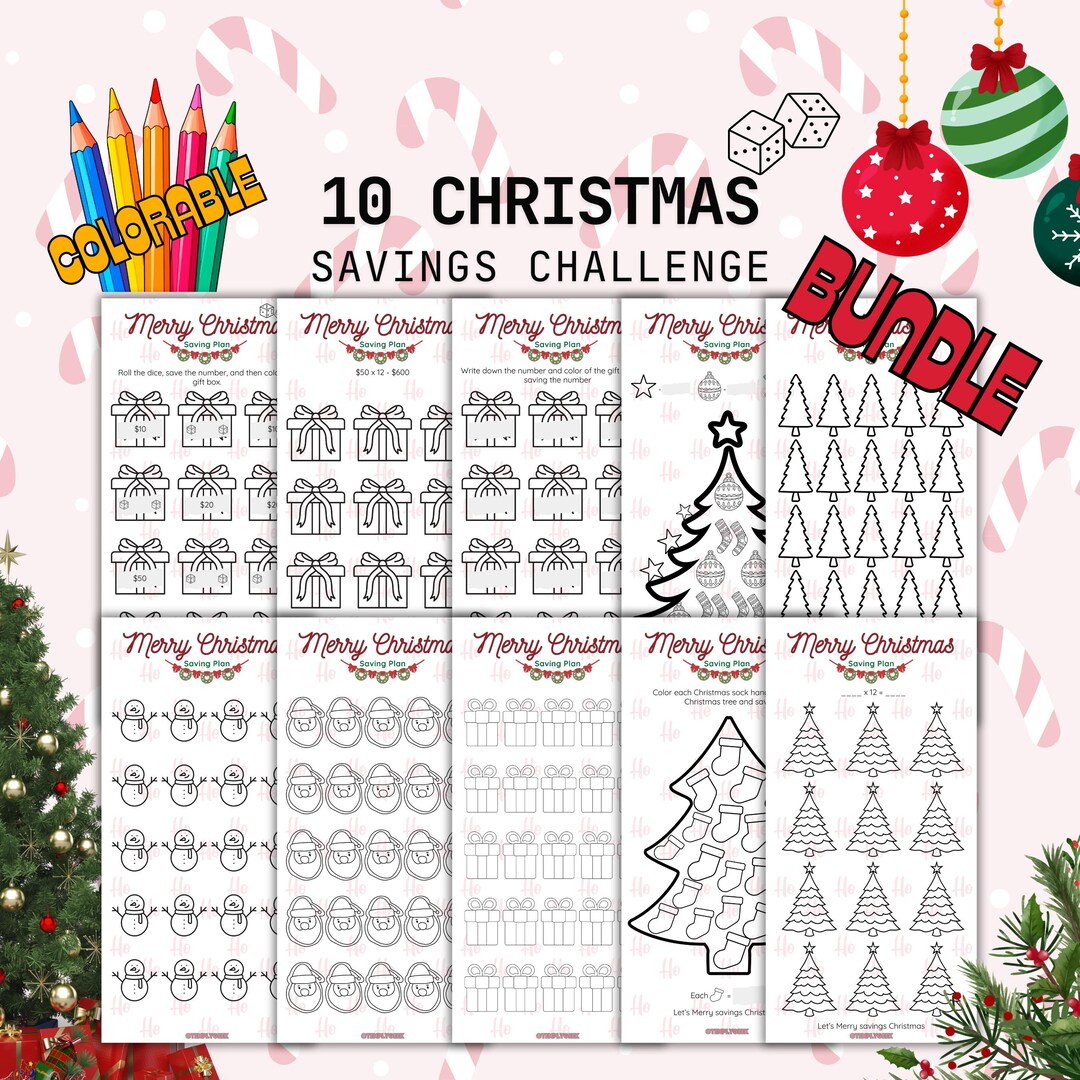 10 Printable Christmas Savings Bundle Tracker - Sized to Put in Savings ...