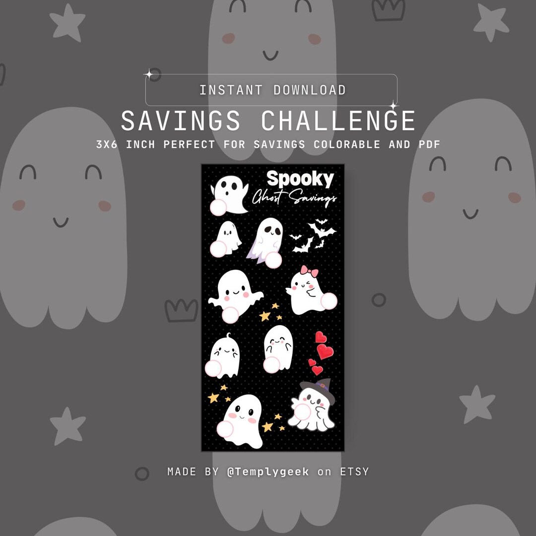 Spooky Ghost Savings Tracker | Printable | Cash Stuffing | A6 | Low ...