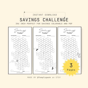 Bee Savings Tracker Printable, Savings Challenge, Money Saving ...