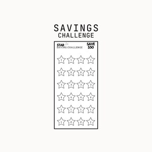 Star Savings Challenge Printable for Cash Stuffing | A6 | Instant ...