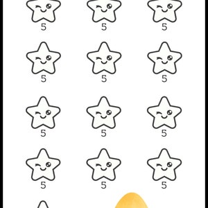 Cute Star Colorable Savings Challenge Printable for Cash Stuffing | A6 ...