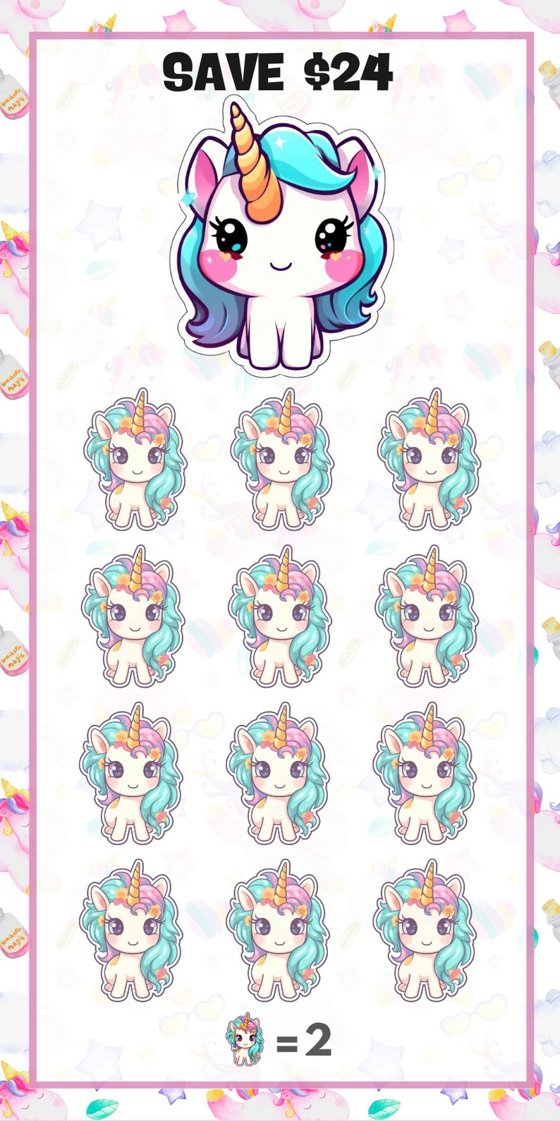 Mini Unicorn Savings Challenge | Colorable | Printable for Cash ...