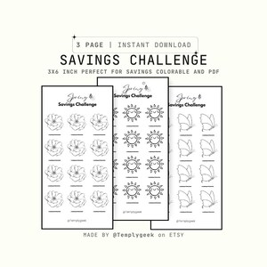 Spring Theme Savings Challenge Tracker Bundle, A6, Printable, Money ...