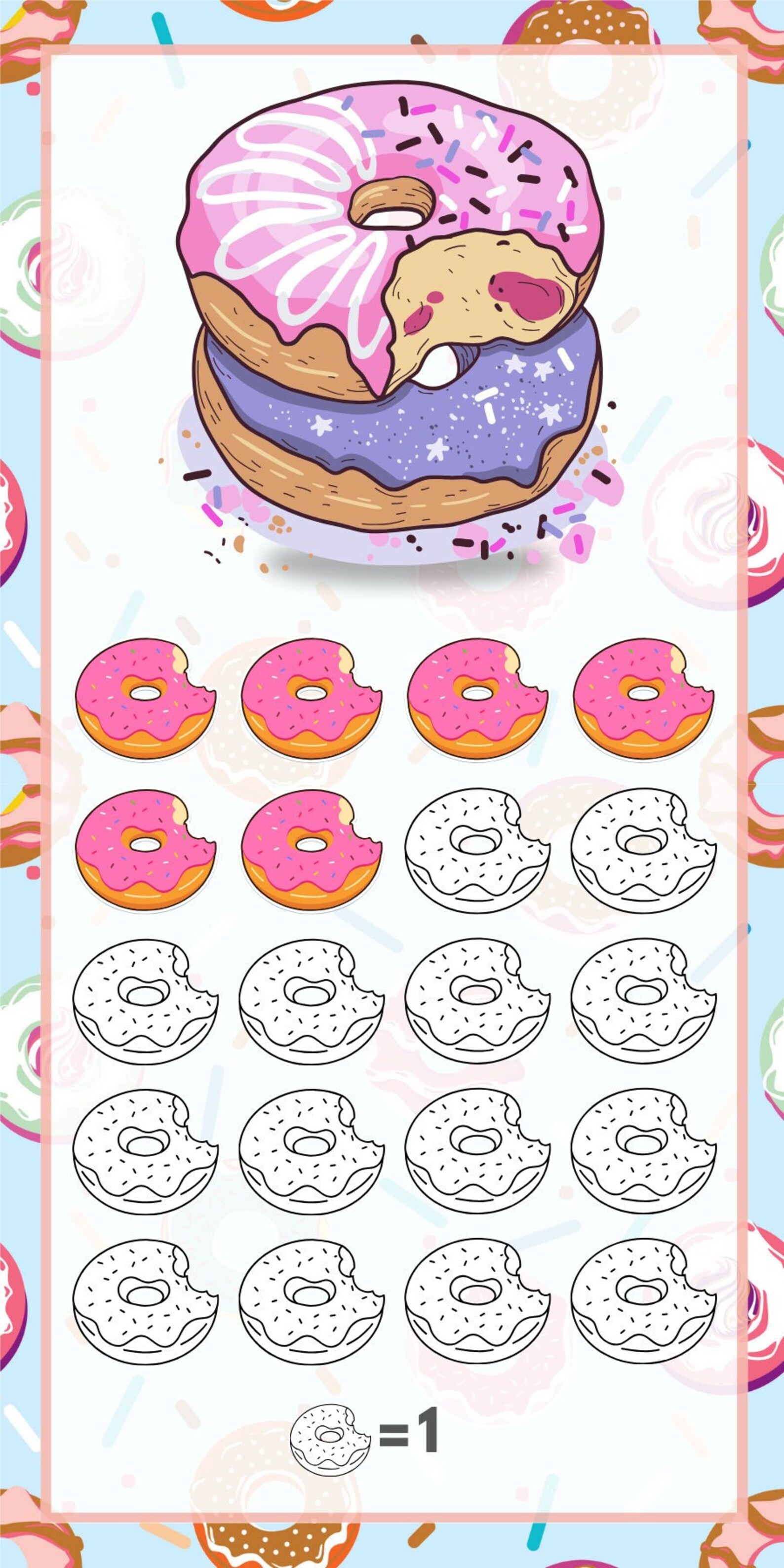 Cute Donut Savings Challenge Printable for Cash Stuffing A6 Instant ...