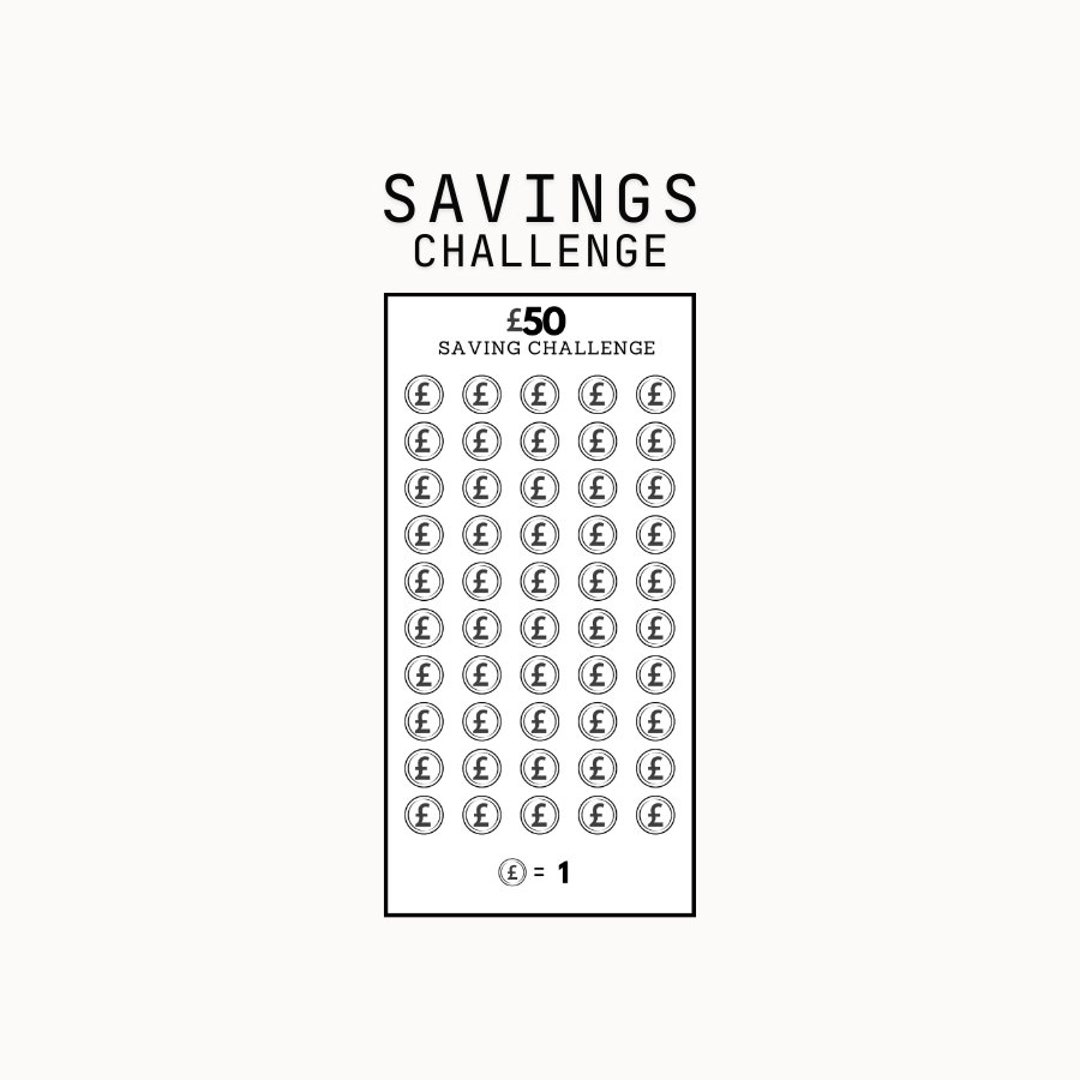 Coin Pound Savings Challenge Printable for Cash Stuffing | A6 | Instant ...