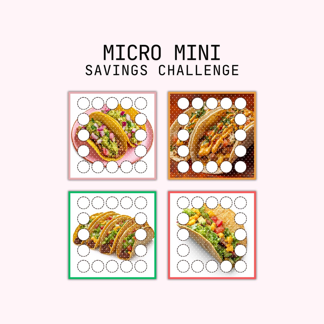 4 Micro Mini Taco Savings Challenge Digital Instant Download - Etsy