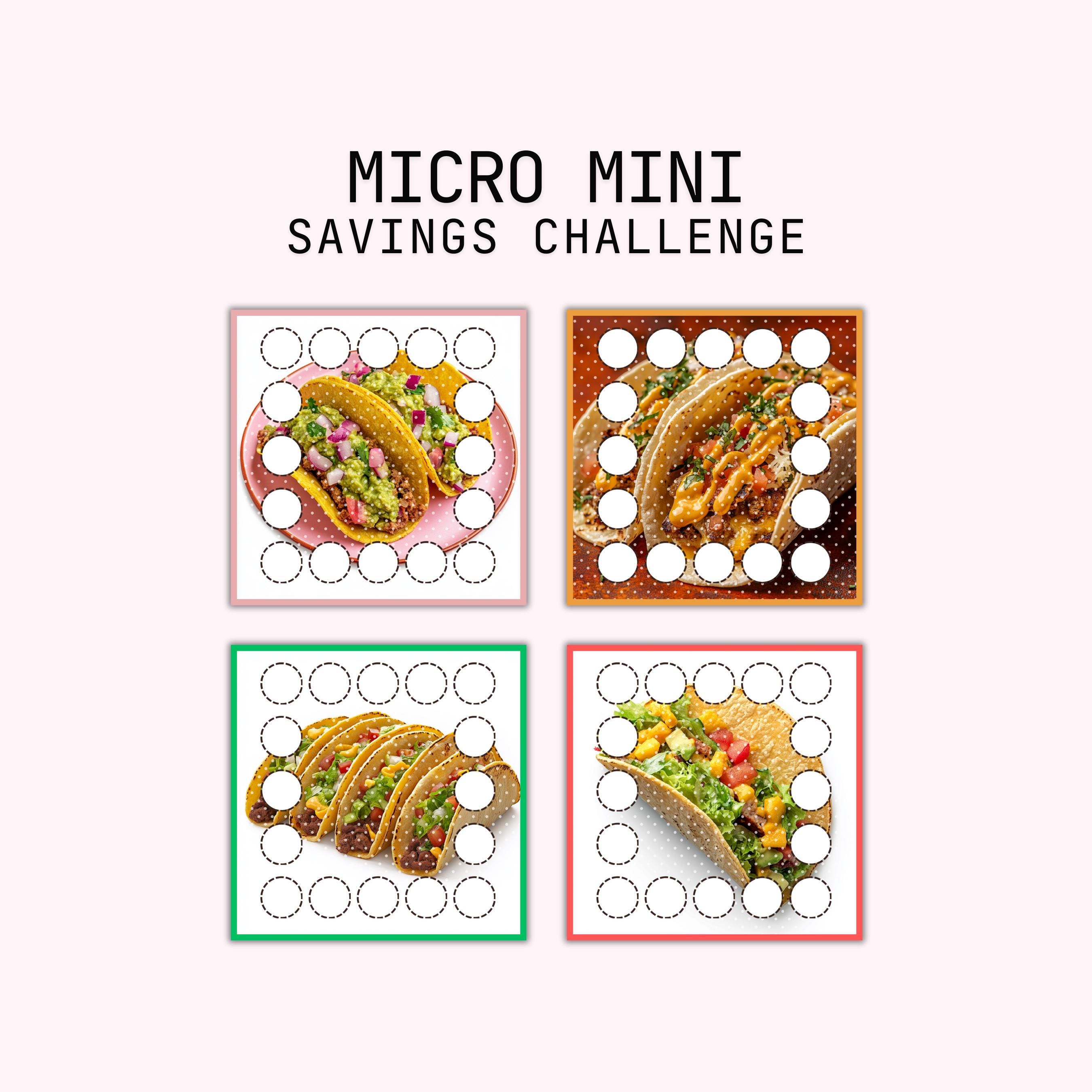 4 Micro Mini Taco Savings Challenge Digital Instant Download - Etsy