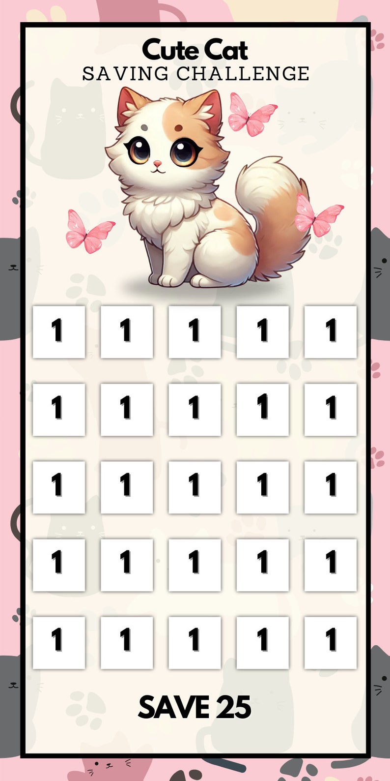 Cats With Butterflies Savings Challenge A6 | Roll and Save | Low Budget ...
