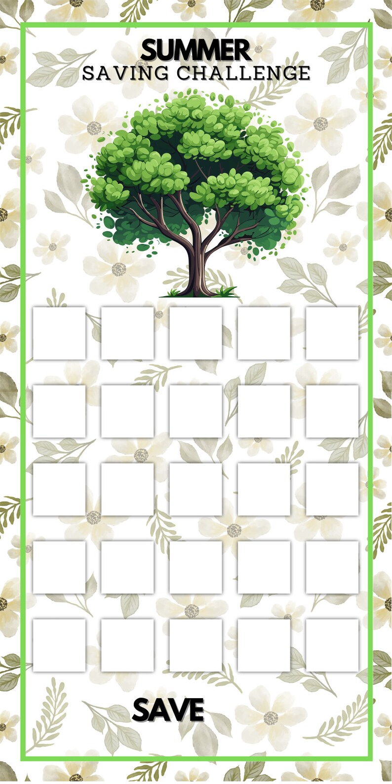 Summer Savings Challenge Printable for Cash Stuffing | A6 | Seasonal ...