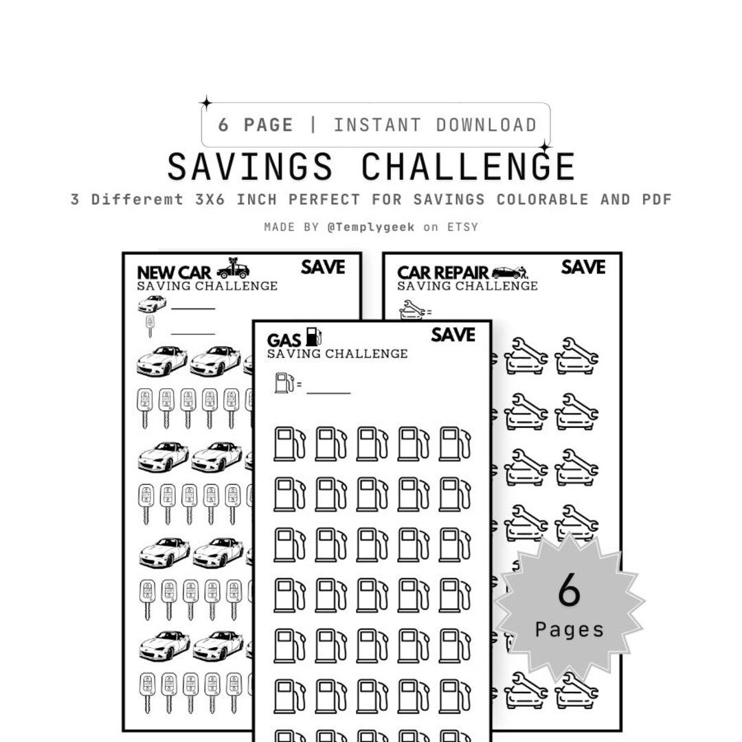 3 Different Car Savings 6 Page BUNDLE, Car Repair, New Card, Car Gas ...