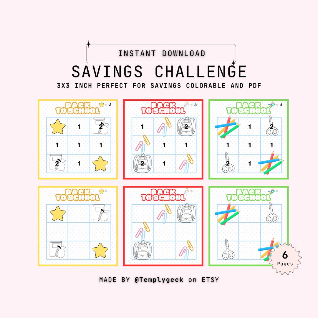 Back to School | Cash Envelope Inserts Printable PDF | 3x3 Inch ...