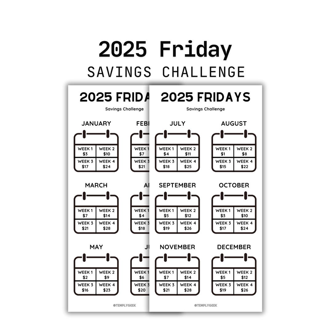 2025 Friday Savings Challenge | A6 Envelopes | Save 720 | Low Budget ...