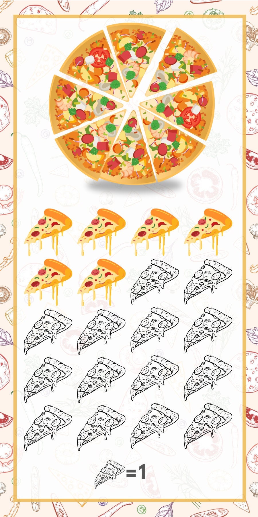 Pizza Savings Challenge Printable for Cash Stuffing A6 Instant Digital ...