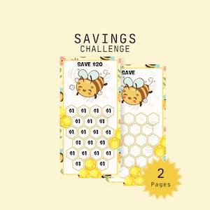 Cute Bee Savings Bundle 15 Page | Printable for Cash Stuffing | A6 ...