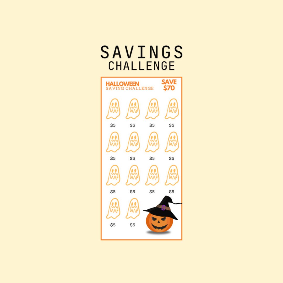 Halloween Savings Challenge Printable for Cash Stuffing | A6 | Savings ...
