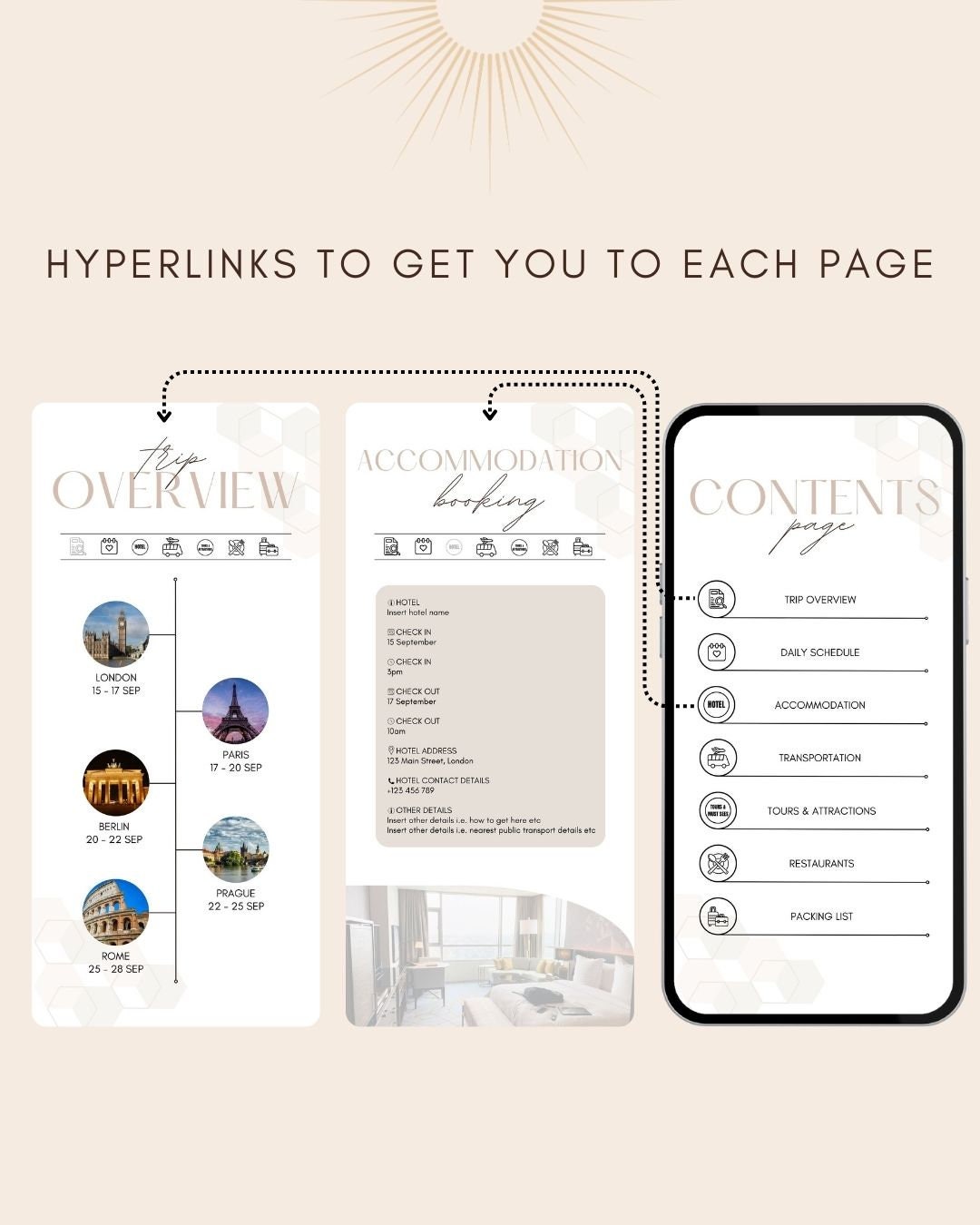 Editable Digital Travel Itinerary Printable Travel Planner Digital ...