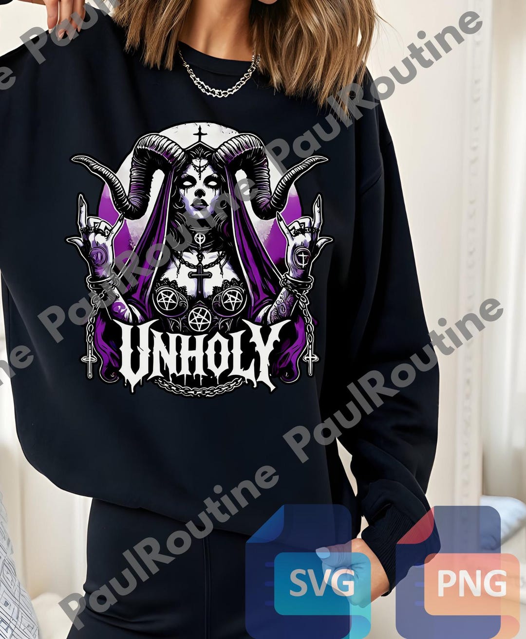 UNHOLY Devil Nun PNG, Nun Graphic Hoodie, Unholy Shirt, Halloween Shirt ...