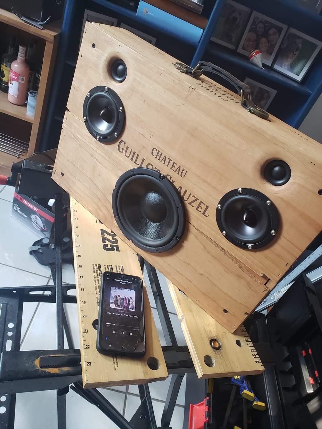 Genuine Wood Wine Crate Box Bluetooth 5.0 Boombox Speaker 60w RMS (15w× ...