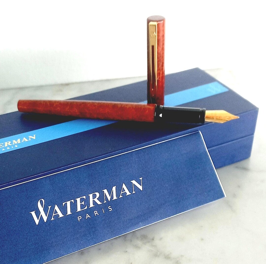 WATERMAN PRO GRADUATE Fountain Pen Lacque' in Brown Color F Size Nib ...