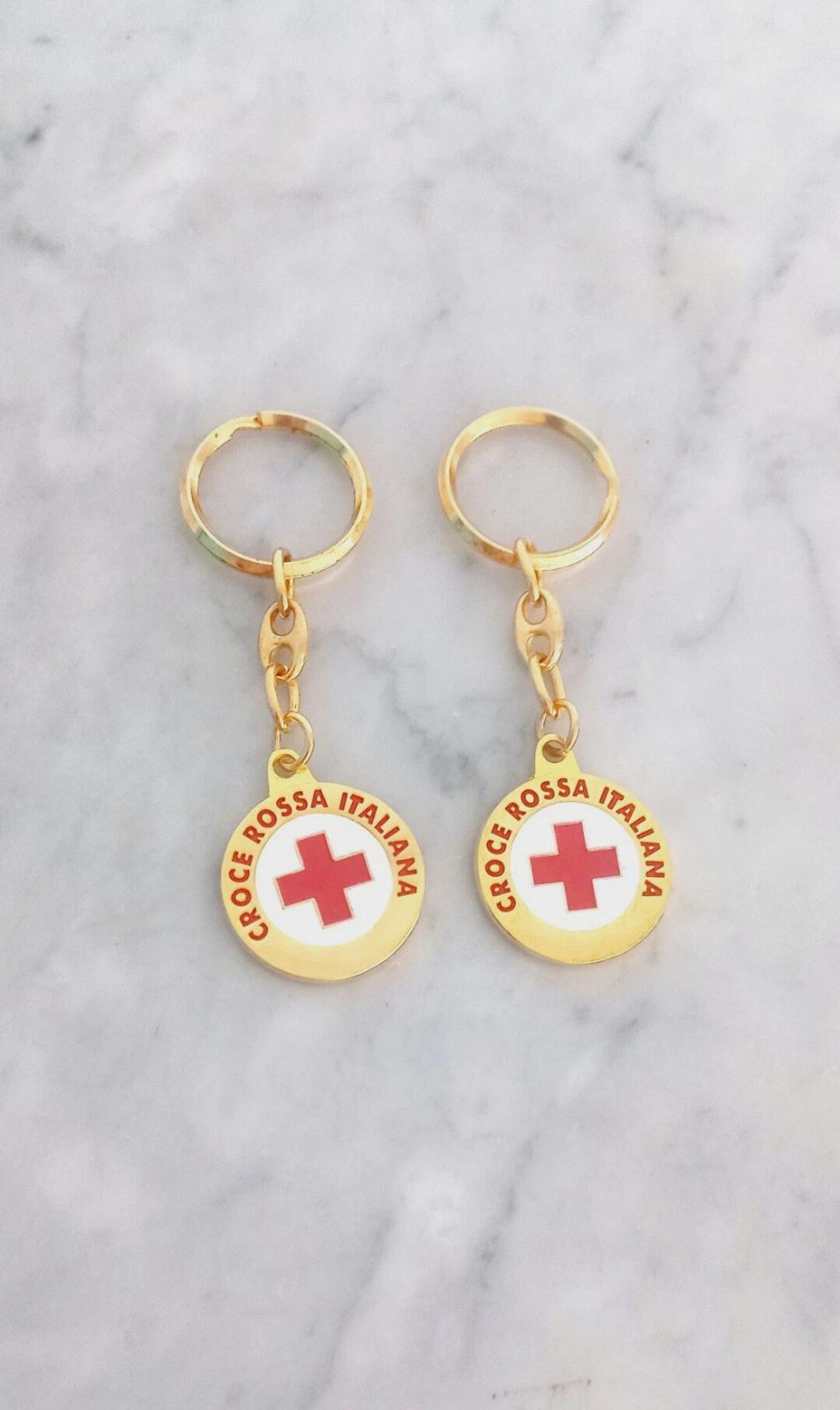 ITALIAN RED CROSS Croce Rossa Italiana 2 Keychains Enameled Original - Etsy