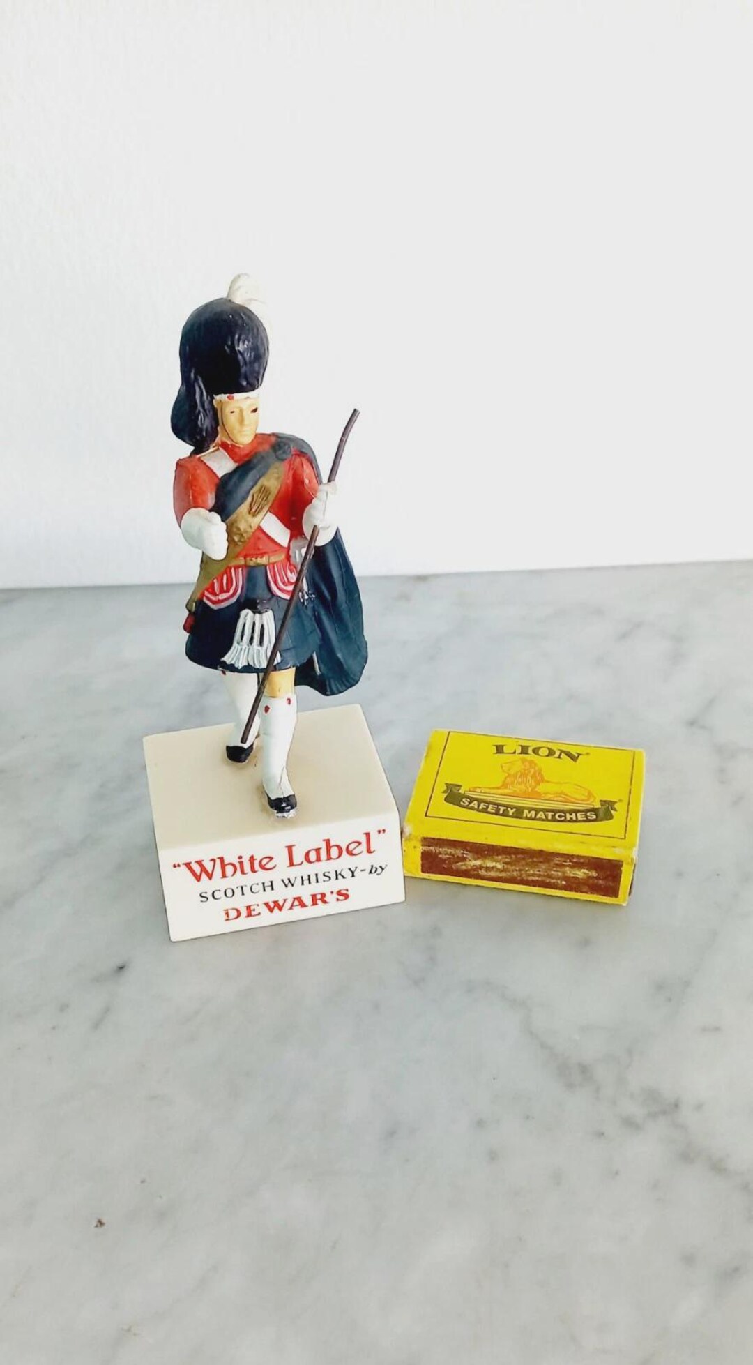 Dewar's White Label Scotch Whisky English Guard Statuette as a Matches ...