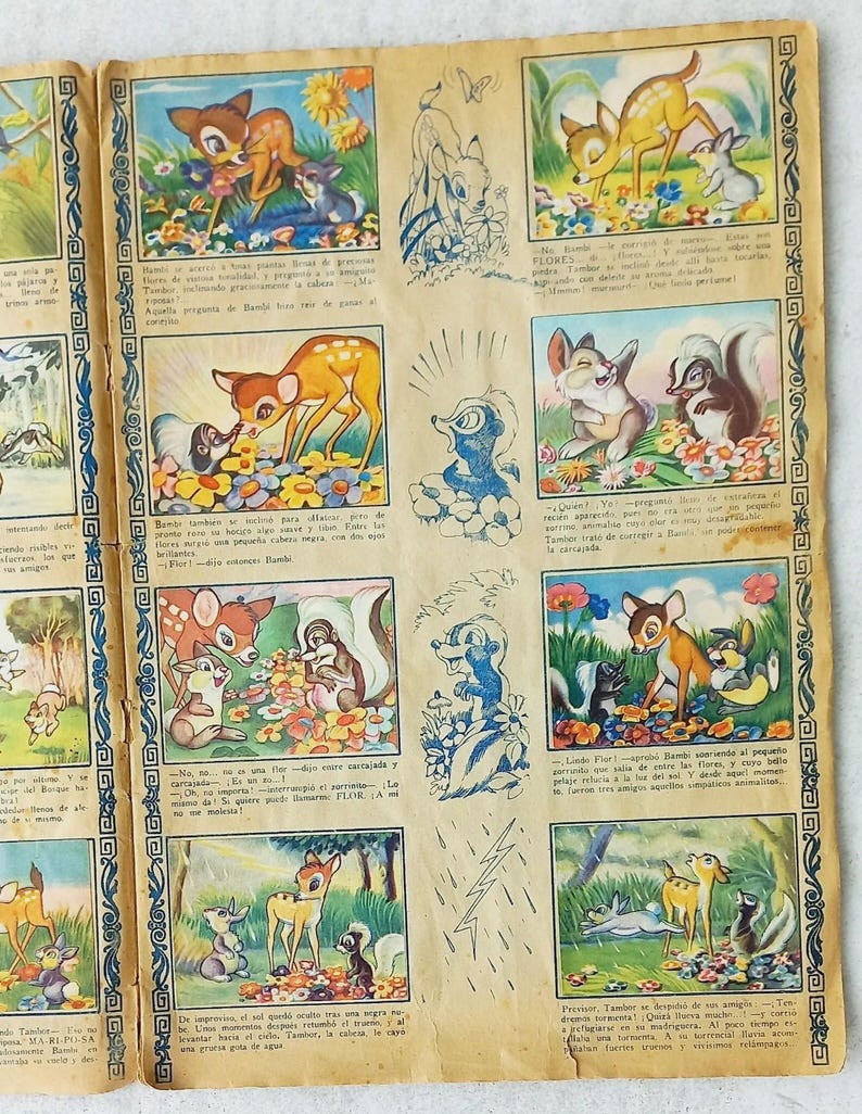 BAMBI Walt DISNEY Complete Sticker Album FHER Edition 1960s Original ...