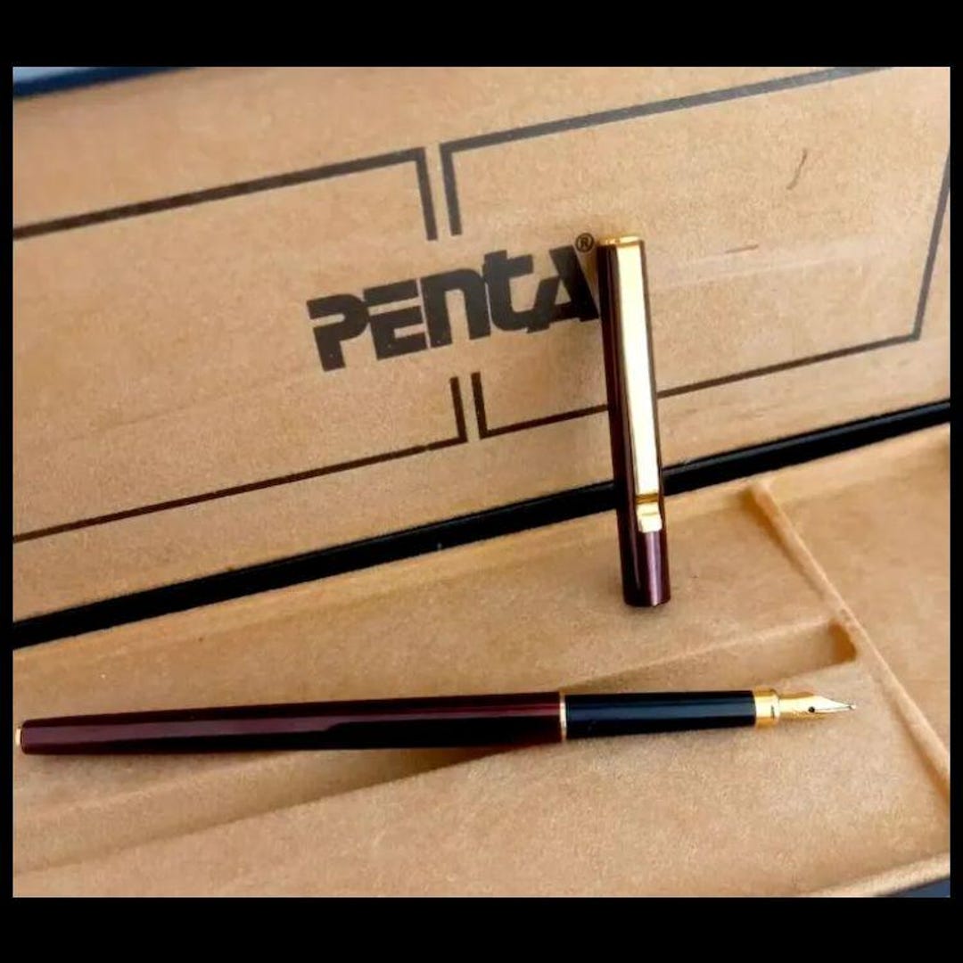PENTA Fountain Pen Lacquered in Brown Color in Gift Box - Etsy