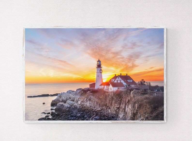 Lighthouse Photo, Digital Download, Lighthouse at Sunrise, USA Travel ...
