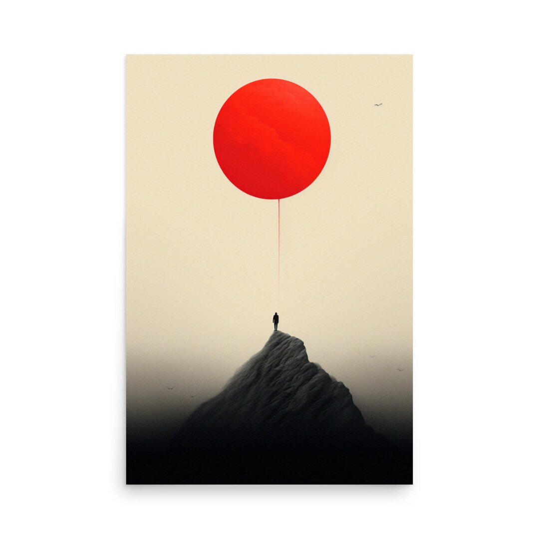 Red Summit Poster, Minimalism Poster, Simplistic Poster, Red Poster ...