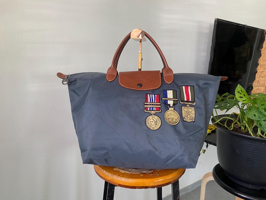 Vintage LONGCHAMP Shoulderbag Made in France Colour Blueblack Material ...