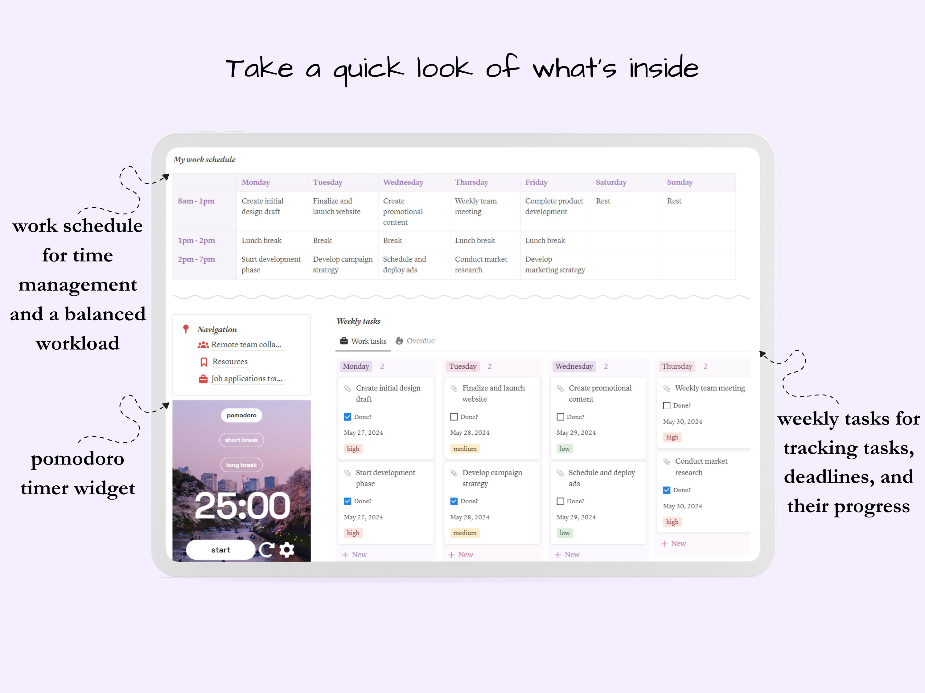 Notion Template Remote Work Planner, Digital Work Planner, Notion Dashboard, Team Collaboration ...