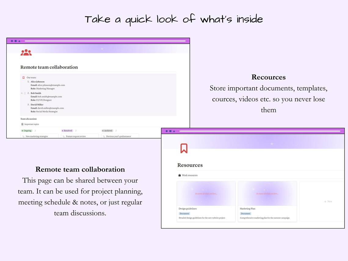 Notion Template Remote Work Planner, Digital Work Planner, Notion ...