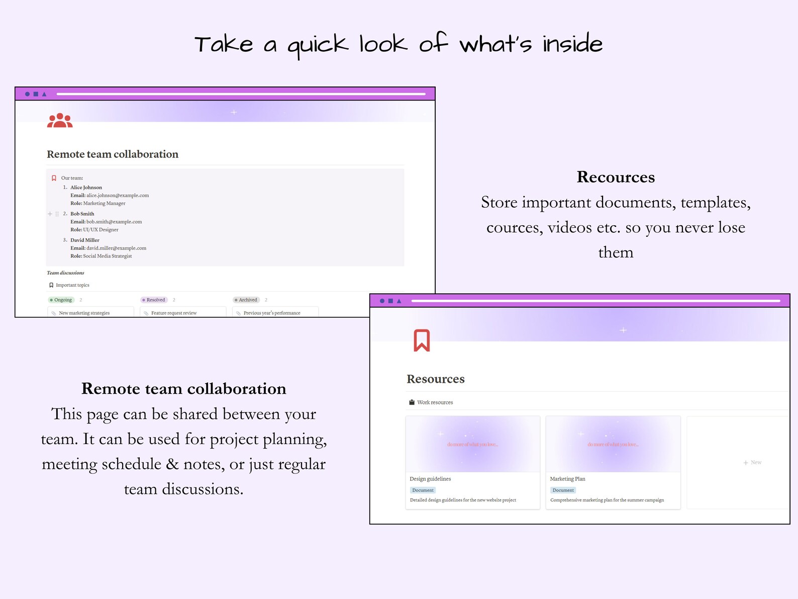 Notion Template Remote Work Planner, Digital Work Planner, Notion Dashboard, Team Collaboration ...