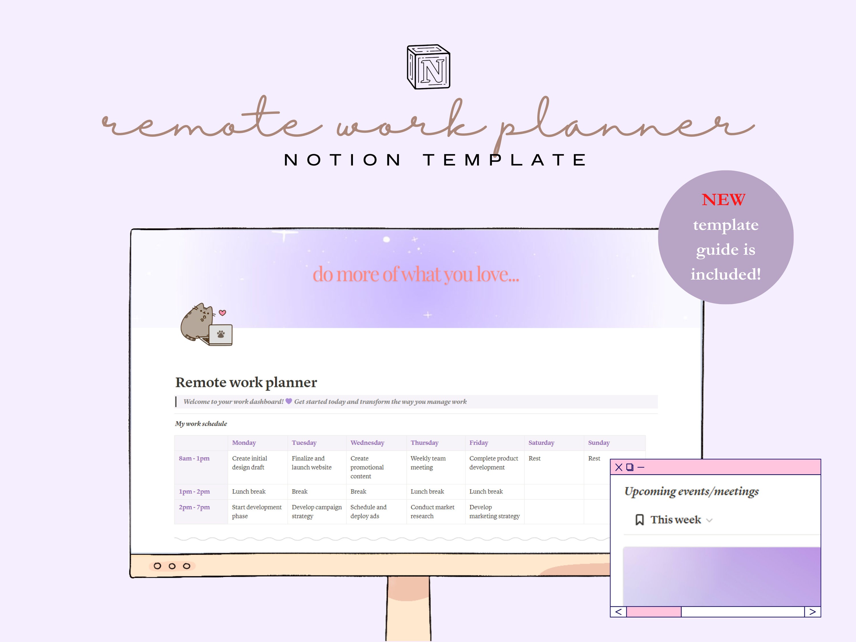 Notion Template Remote Work Planner, Digital Work Planner, Notion ...
