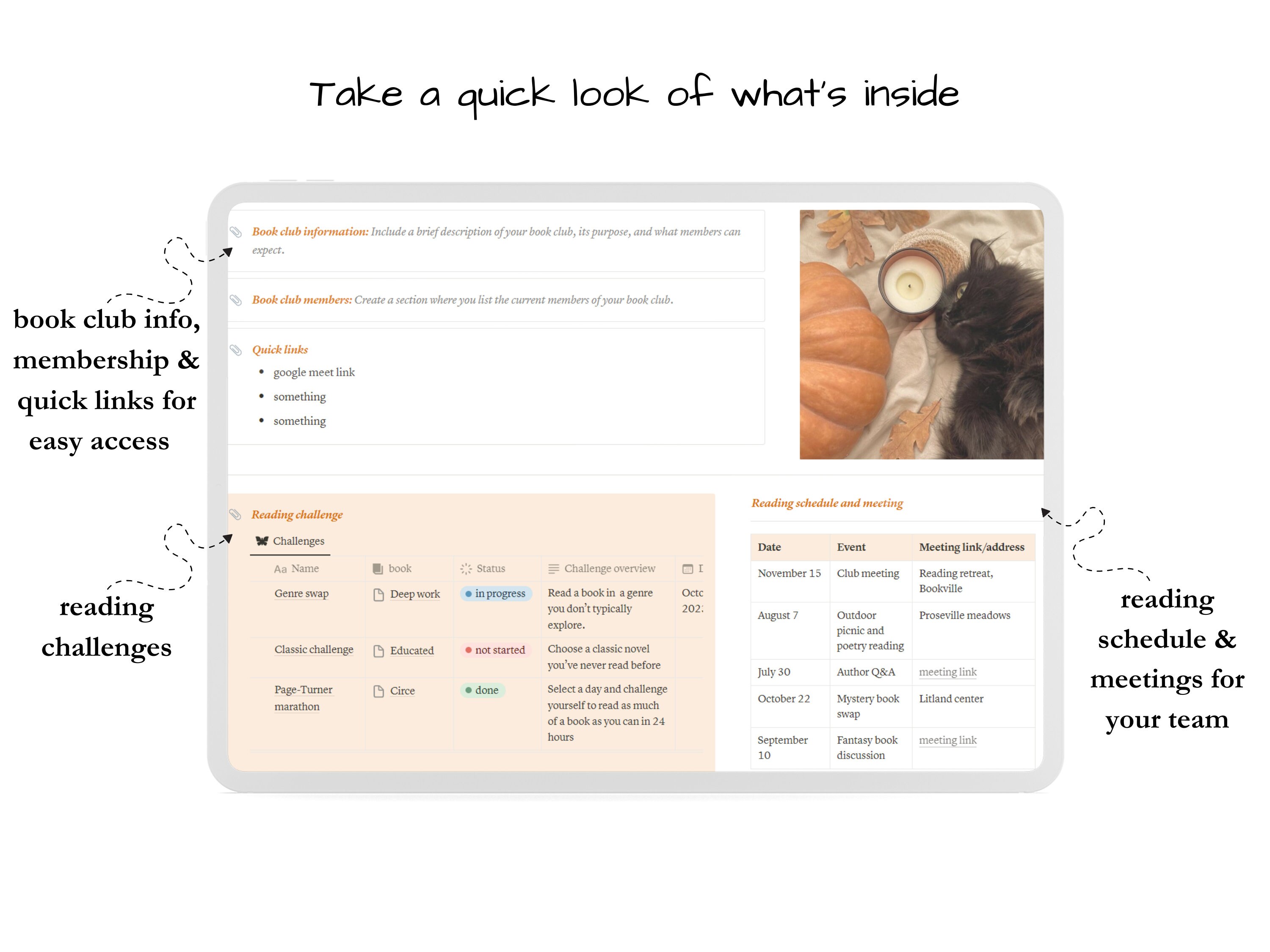 Notion Template Cozy Book Club, Notion Book Lover Template, Booktok ...