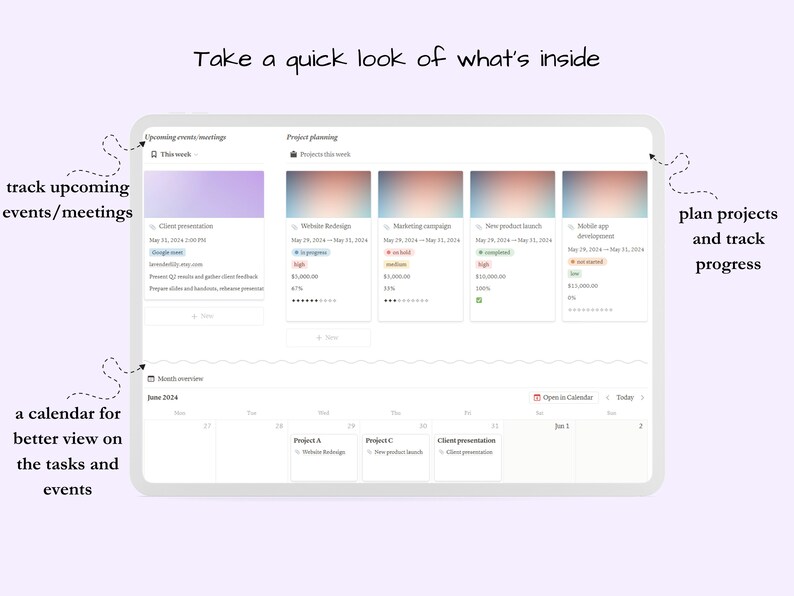 Notion Template Remote Work Planner, Digital Work Planner, Notion Dashboard, Team Collaboration ...