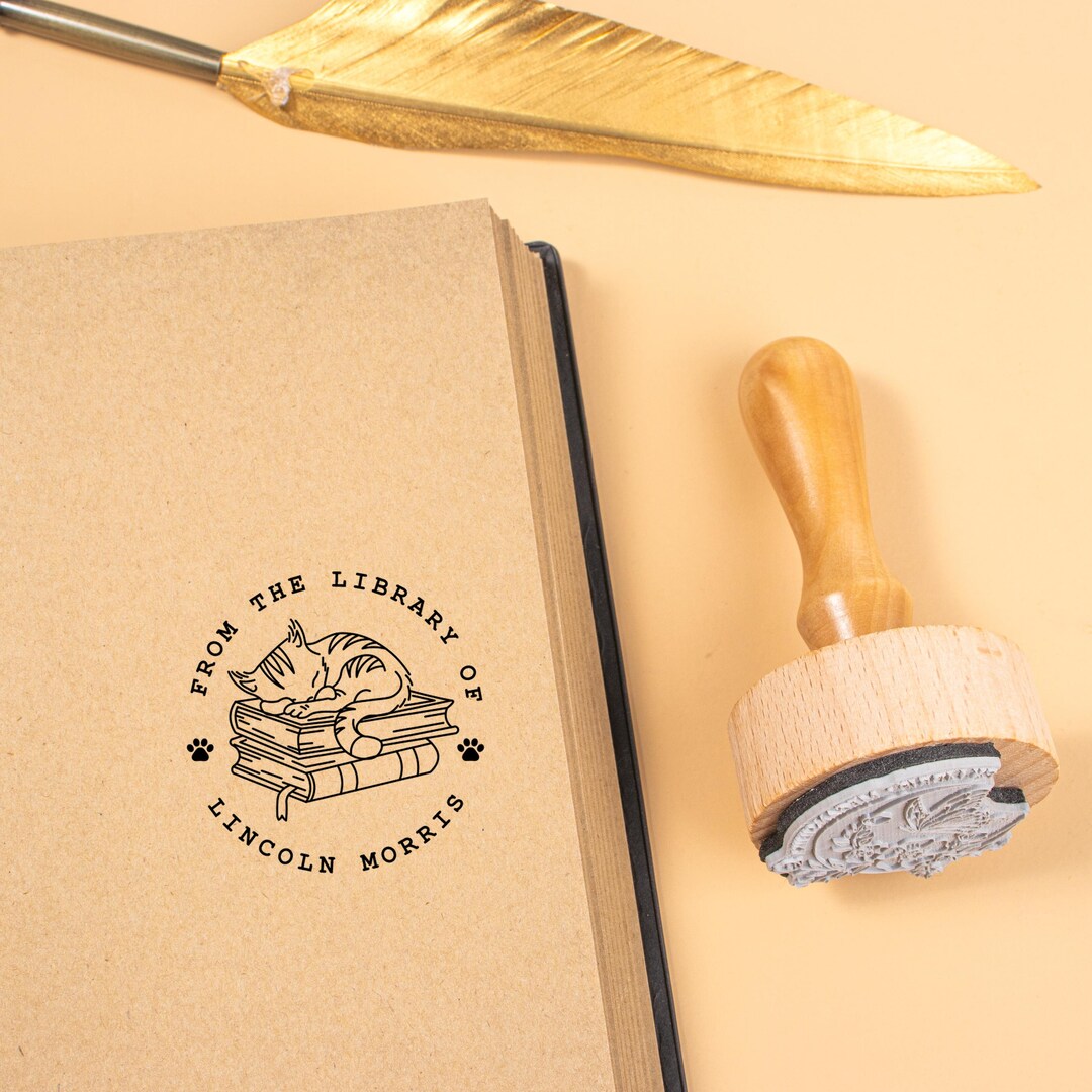 Custom Library Stamp,book Stamp,personalized Stamp,large Stamp,book ...