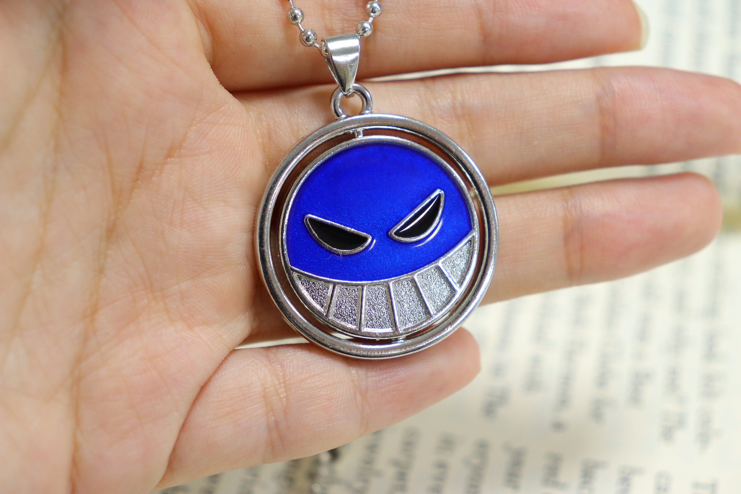 Anime Luffy Ace Swivel Necklace, One Piece Necklace, Reversible ...