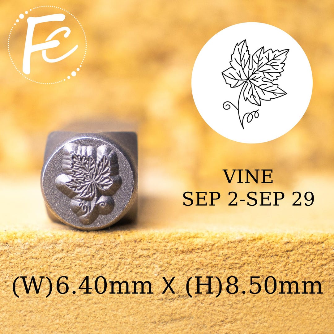 SEP 2-SEP 29 Vine Metal Stamp,birth Moon Leaves Set Metal Stamp,leaf ...
