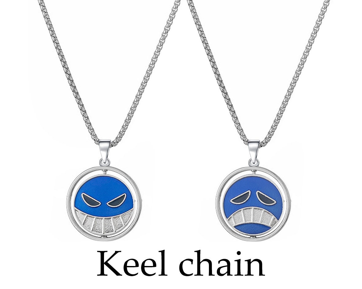 Anime Luffy Ace Swivel Necklace, One Piece Necklace, Reversible ...