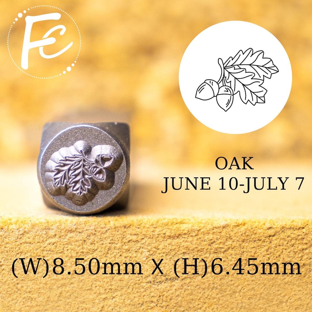 JUNE 10-JULY 7 Oak Metal Stamp,birth Moon Leaves Set Metal Stamp,leaf ...