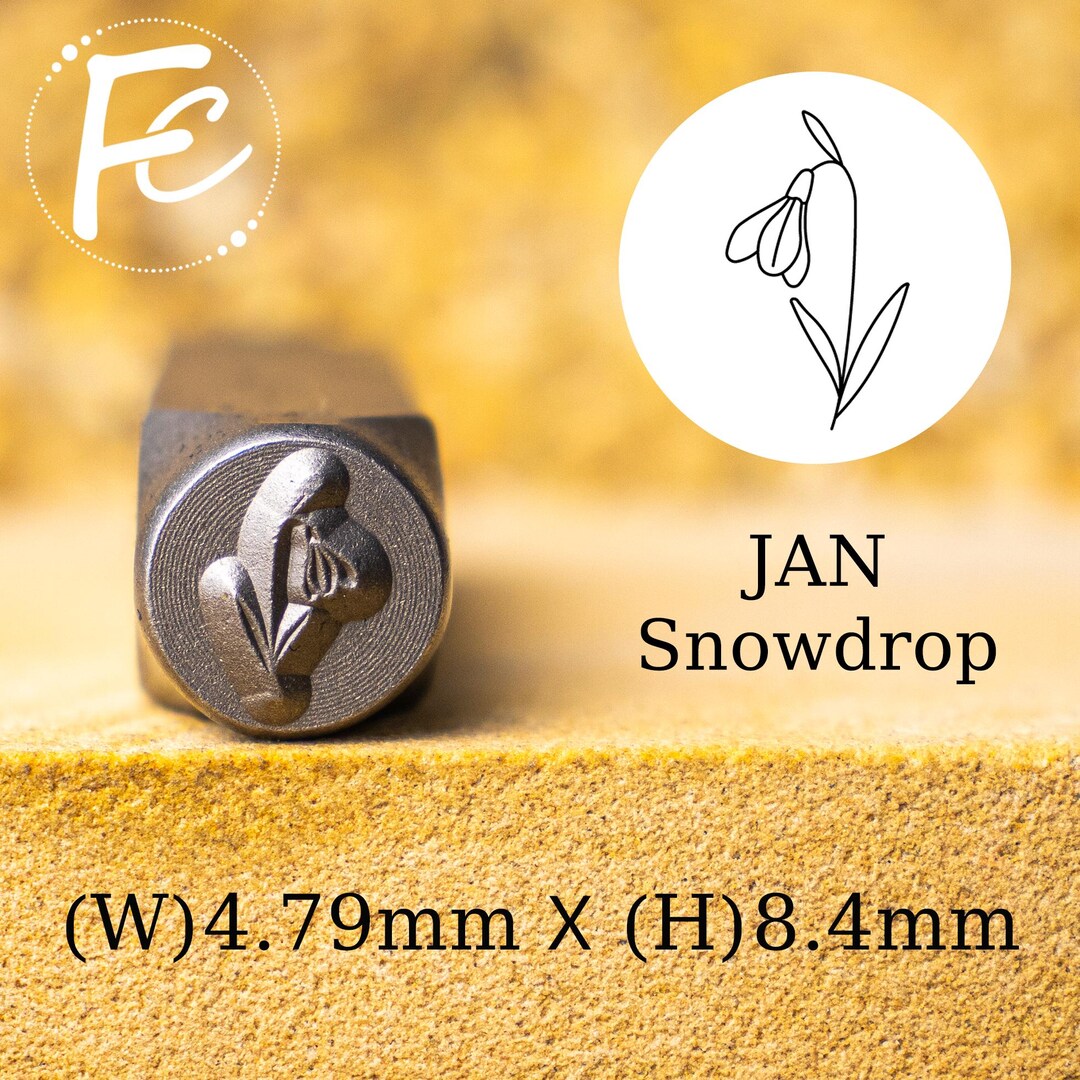 Jan Snowdrop Metal Stamp,birth Moon Flower Metal Stamps, Metal Stamp ...