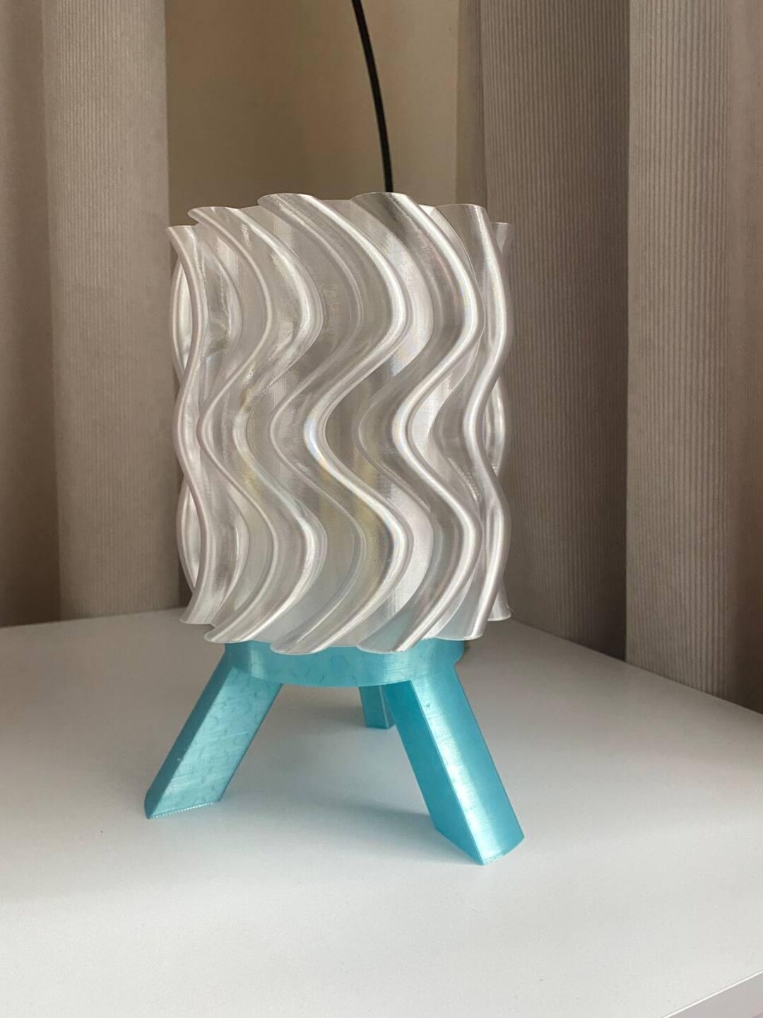 Wave Texture Table Lamp – Modern Ambient Light | Unique LED Night Light ...