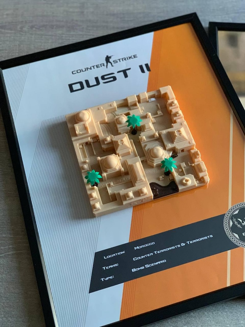3D Printed DIY Gaming Map Dust 2 – Inspired by Counter-strike – CS ...