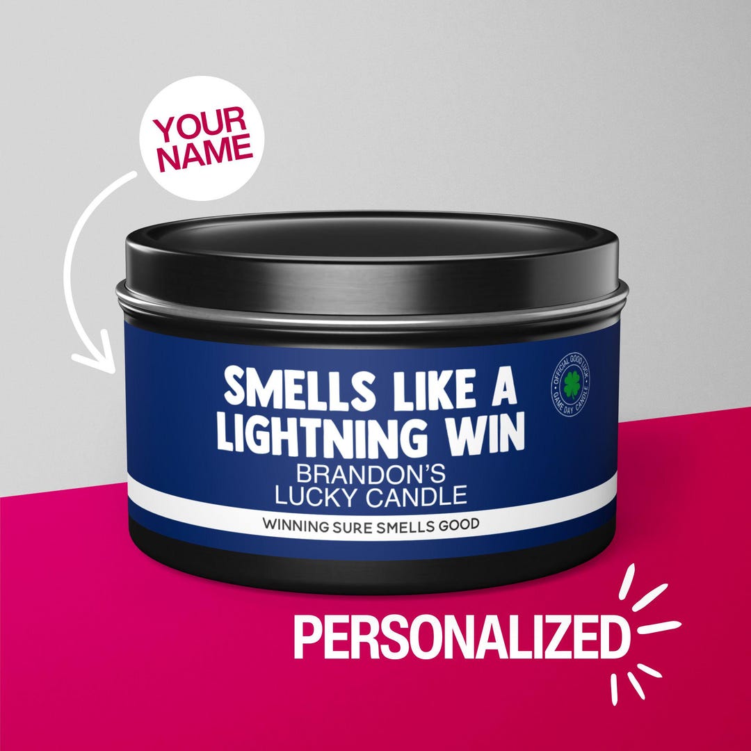 Personalized Smells Like a Lightning Win Candle Custom Tampa Bay ...