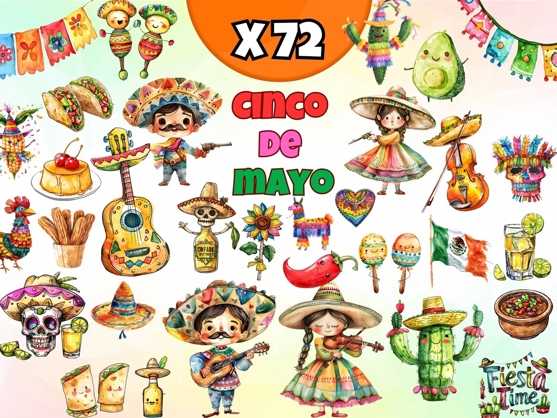 Cinco De Mayo Clipart, Fiesta Mexicana PNG, Mexican Party Decor ...