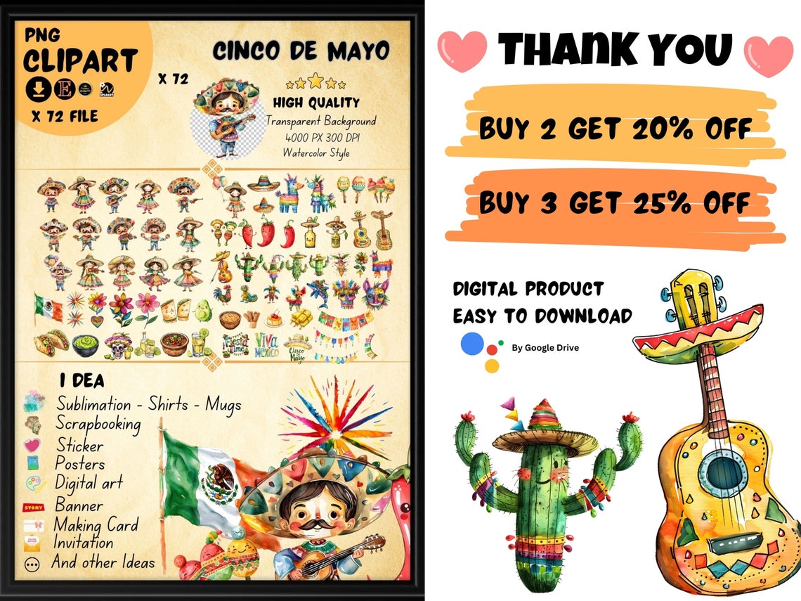Cinco De Mayo Clipart, Fiesta Mexicana PNG, Mexican Party Decor ...